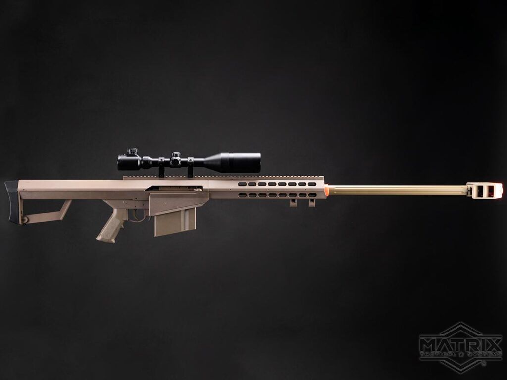 Sniper Barrett M82A1 para Airsoft / Matrix (Desert Earth) - TACTISHOP.mx